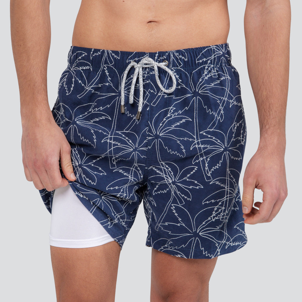Men's Embroidered Volley W/Boxer Swim Trunk | Surf Style